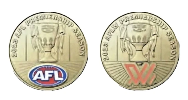 AFL AND AFLW coloured coin 2023 set of 2 $190.00 - PicClick AU
