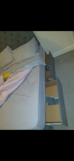 DOUBLE BED FRAME with storage drawers £150.00 - PicClick UK