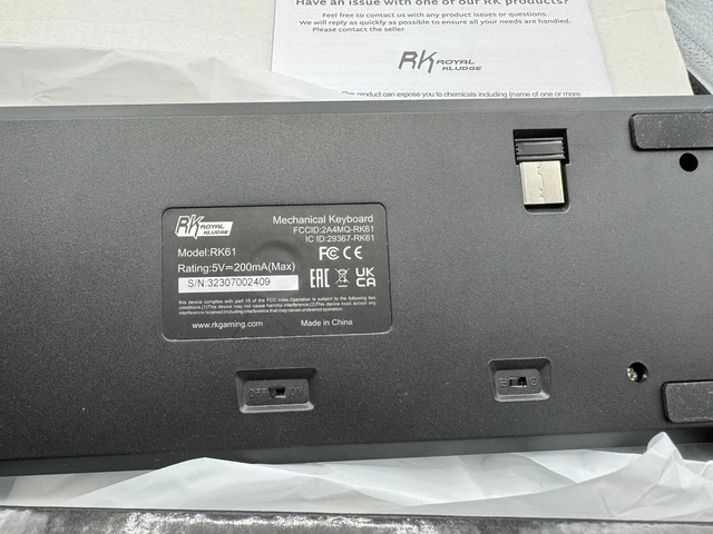 ROYAL KLUDGE RK61 Mechanical Keyboard Black Tri Modes BrownSwitch ...
