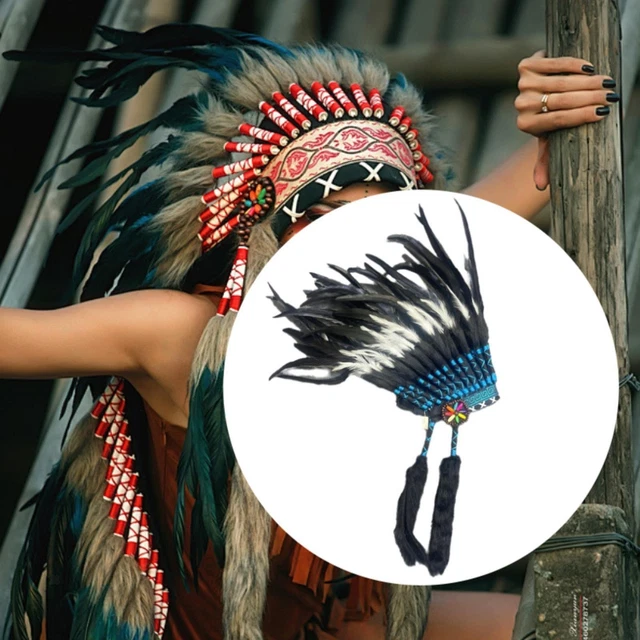 FEATHER HEADDRESS DRESS up Accessory Adults Stage Show Indian Headdress £32.68 - PicClick UK
