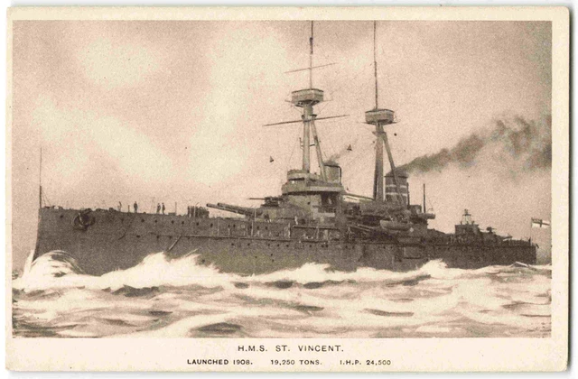 HMS ST VINCENT Battleship Royal Navy - WWI Postcard U15 £4.70 - PicClick UK