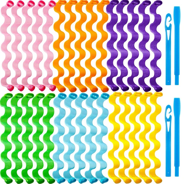 30 PIECES HEATLESS Waves Curlers Spiral Curls 1 Count (Pack of 30), 30 ...