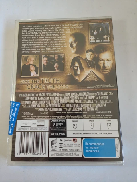 THE DA VINCI Code DVD (Extended Edition 2006) brand new sealed -Fast Post $5.09 - PicClick AU