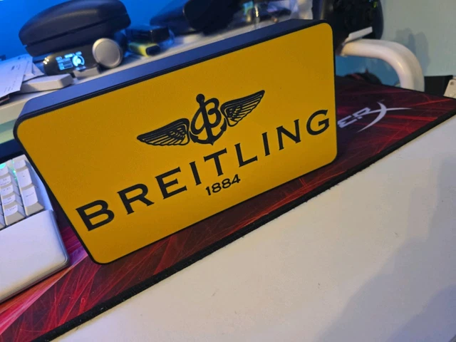 LUXURY WATCH DISPLAY Sign LED Lightbox - Yellow and Black Horology Desk ...