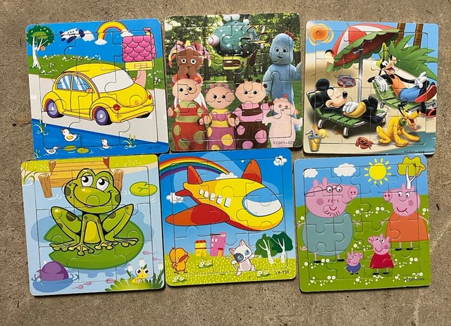 VINTAGE KIDS WOODEN Jigsaw Puzzles Peppa Pig In The Night Garden ABC TV ...