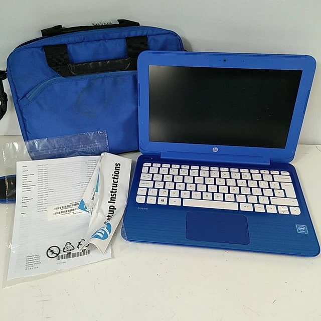 HP STREAM ELECTRIC Blue Laptop 11-ro5osa Intel Inside £29.99 - PicClick UK