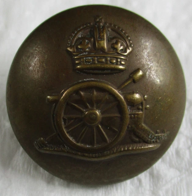 BRITISH ARMY:&ROYAL ARTILLERY BRASS BUTTON" (Large, 23mm, WW1-WW2 Era ...