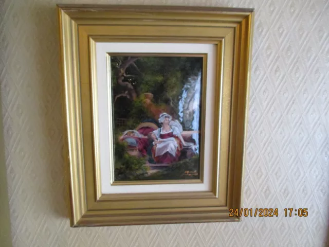 TABLEAU EMAIL DE limoge 29*24 style watteau signature de l artiste EUR ...