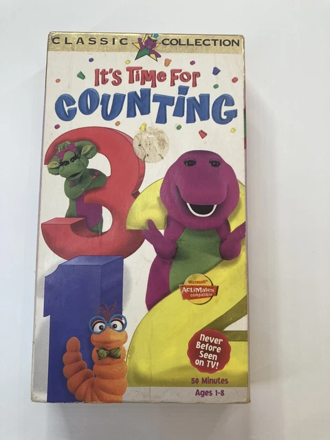 VINTAGE 1997 BARNEY It’s Time For Counting VHS Classic Collection 50 ...