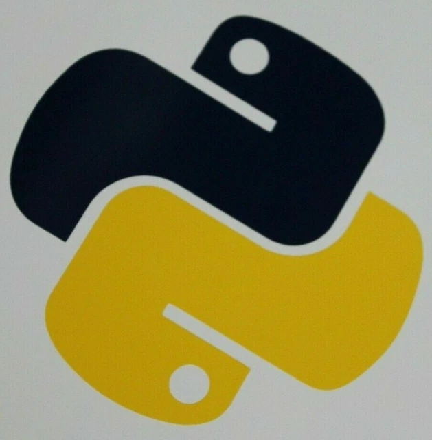 PYTHON LOGO VINYL Contour Cut Sticker - 2 Colour Blue/Yellow - coding ...