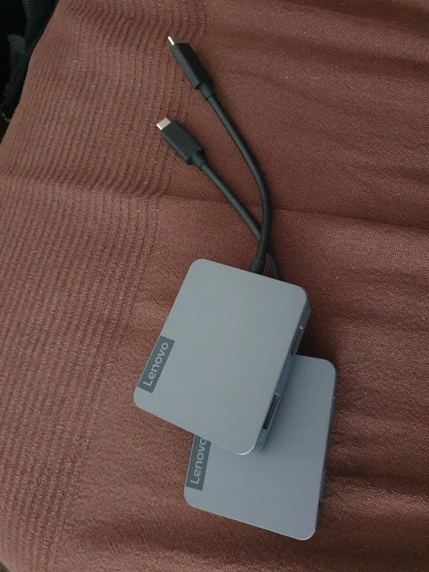 LOT 2X LENOVO Powered USB-C Travel Hub Gen-2 Station USB-C VGA HDMI ...