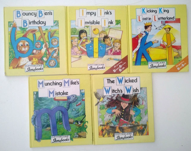 LETTERLAND STORYBOOKS IMPY Ink, Jumping Jim, Bouncy Ben, Kicking King ...