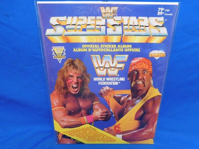 DIAMOND WWF SUPERSTARS 1991 Official Sticker Album Book wwe hogan ...