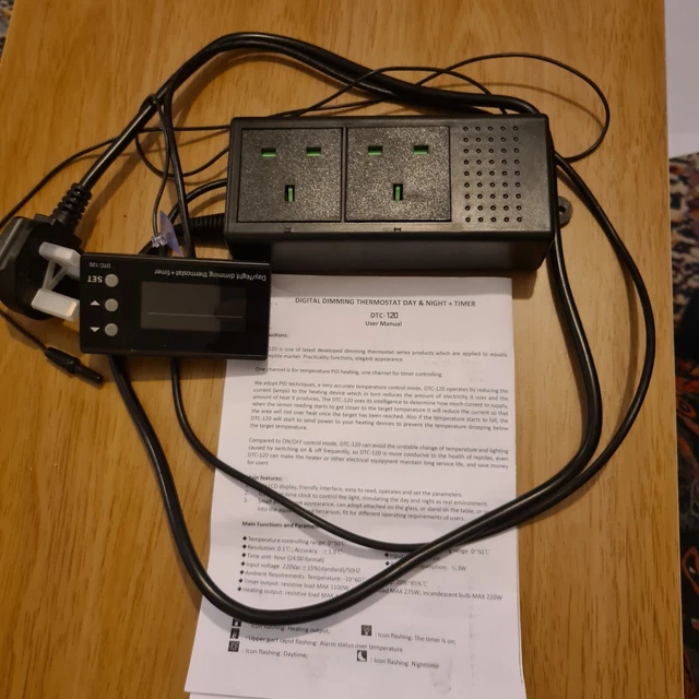 Reptile Digital Temperature Thermostat Day Night Vivarium Heating £10 00 Picclick Uk