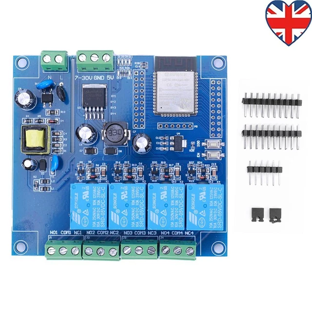 4 CHANNEL ESP32 ESP32-WROOM-32E Development Board Relay Module Relay Board £15.35 - PicClick UK