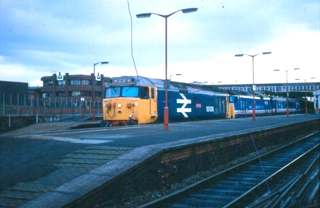 ORIGINAL DIESEL RAILWAY Train Colour Slide A Pair Of Class 50 Locos ...