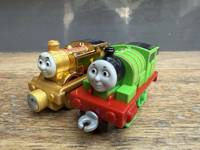 MATTEL THOMAS THE Tank Engine - Gold Thomas and Percy Pair of Trains £8 ...