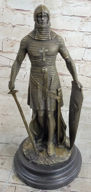 BRONZE MEDIEVAL ART English Knight Warrior Middle Age lost wax ...