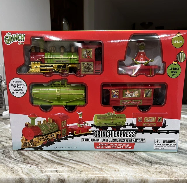 DR SEUSS THE Grinch Holiday Express Train Set Christmas 12 Pc Lights ...