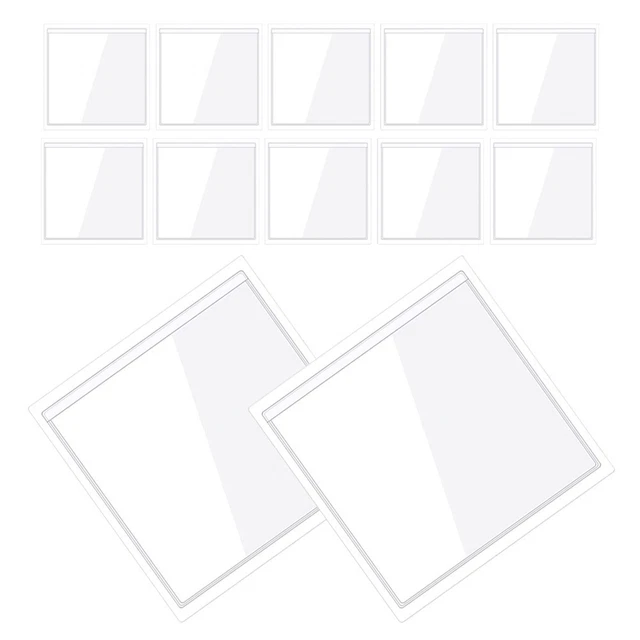 20 PCS STICKY Card Sleeves Plastic Clear Label Pockets Self-adhesive ...