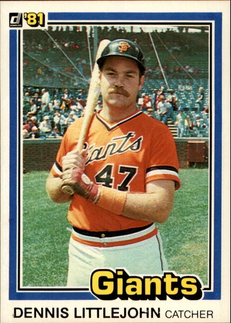 1981 DONRUSS SAN Francisco Giants Baseball Card #313 Dennis Littlejohn ...