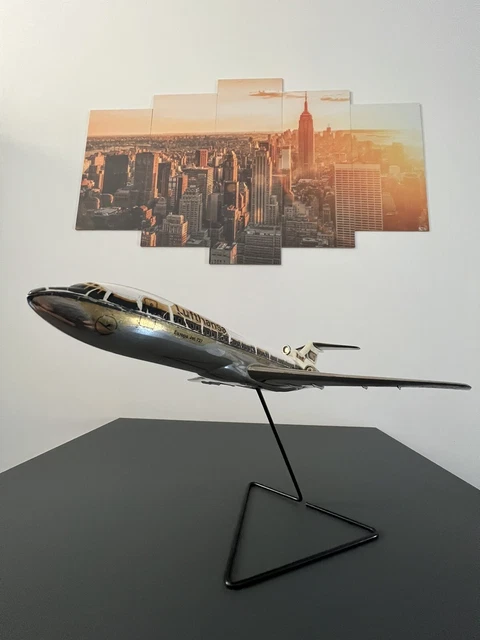BELPLAST-MILANO MODELLO AEREO BOEING 727 Lufthansa 🇩🇪 (42 Cm) 1965 ...