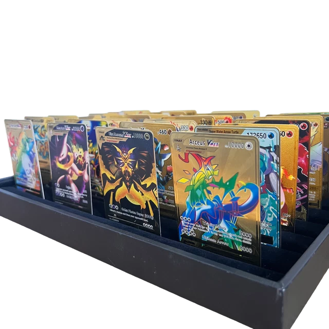 STEEL POKEMON SOLID Gold Metal Card *Charizard Arceus Pikachu VMAX GX ...