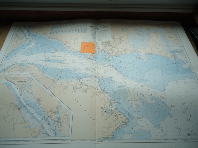 MARINE MAPS MARITIME MAP 27 6560 ENGLAND SOLENT SPITHEAD dim 74 *106cm ...