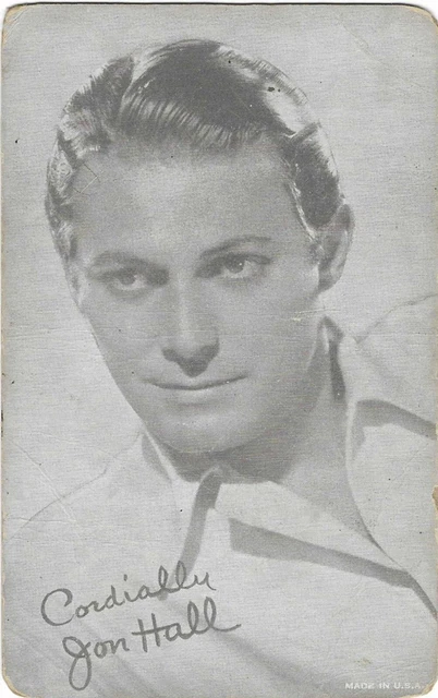 EXHIBIT CO. ARCADE ACTOR CARD 1940's JON HALL!! RARE, POPULAR CARD!! $3 ...