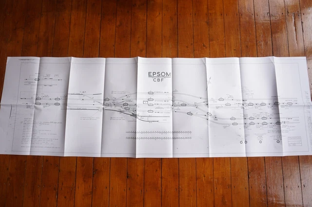 1977 EPSOM SIGNALLING Signal Box Sidings Railway Plan Diagram Southern ...