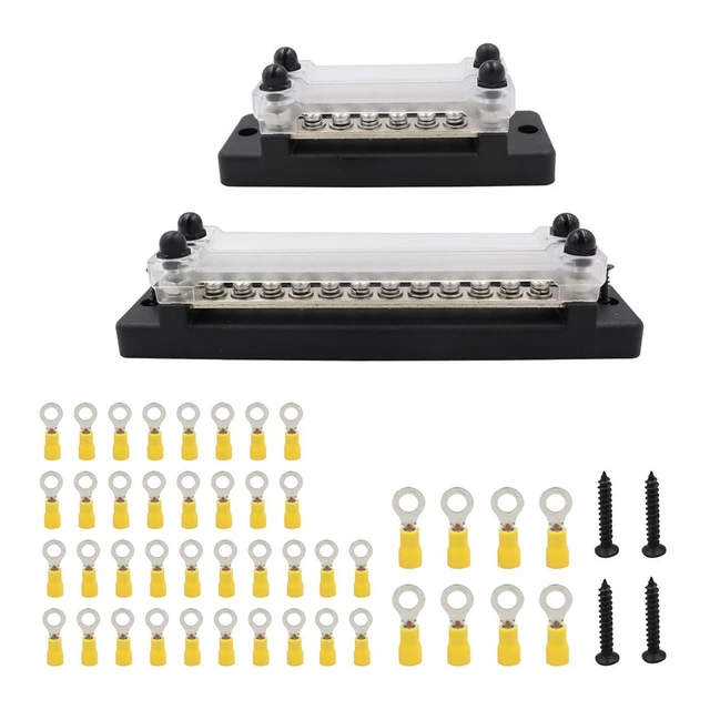 GROUND POWER DISTRIBUTION Block Dual Row 150A Premium Material Durable ...