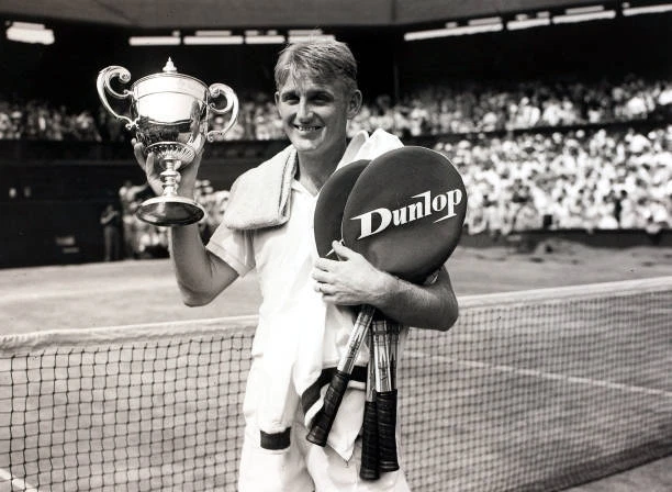 AUSTRALIA'S LEW HOAD Poses With The Mens Singles Trophy 1957 OLD PHOTO ...