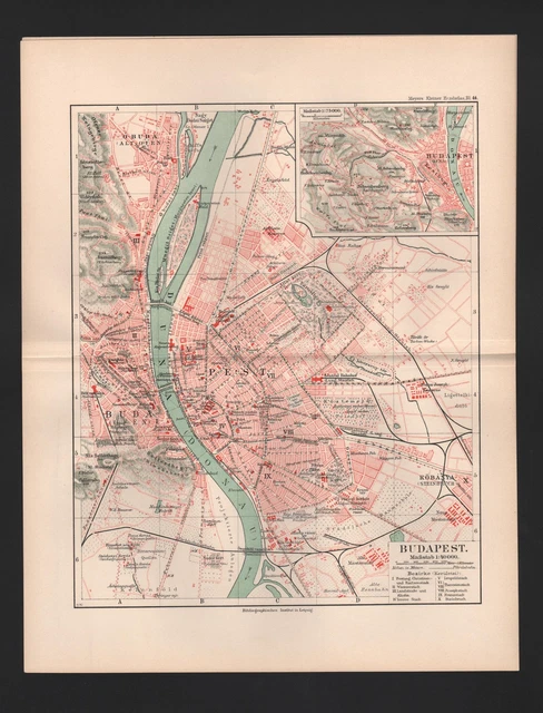 BUDAPEST STADTPLAN 1 : 27 500 (Land-)Karte freytag & berndt Stadtpläne ...