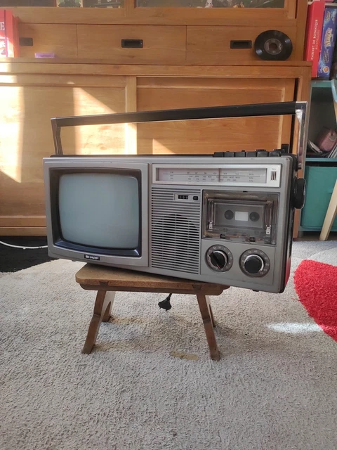 SHARP RADIO TÉLÉVISION Boombox 10P 28G Tuner + TV OK Cassette A Réviser ...