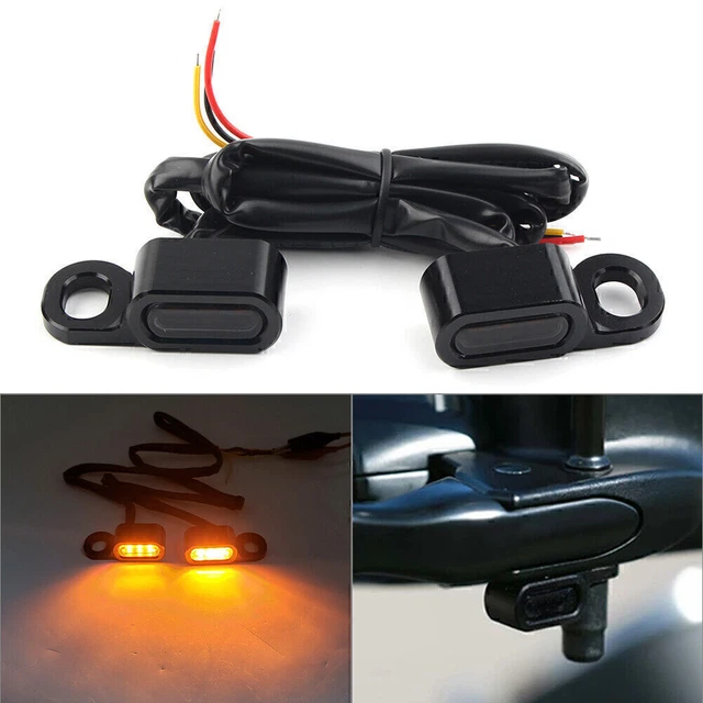 MINI LED HANDLEBAR Turn Signals Indicator for Harley Touring Street ...