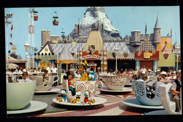 1960s Disneyland Unused Postcard Mad Hatters Tea Party In Fantasyland