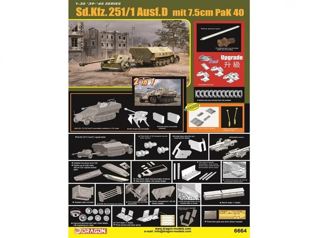 DRAGON 6664 - 1/35 Sd.Kfz.251/1 Ausf.d M.7,5cm Pak 40 Nouveau EUR 86,85 ...