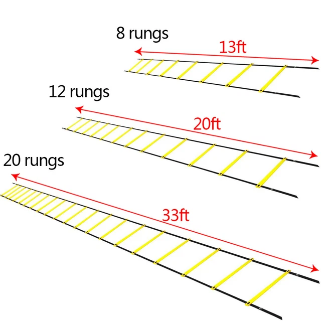 8 12 20 Rung Speed Training Ladder Agility Footwork Football Exercise ...