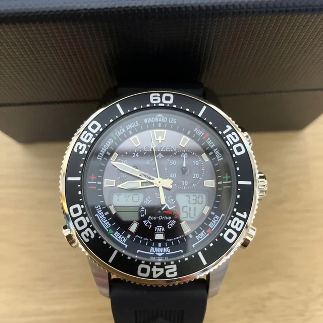 CITIZEN PROMASTER MARINE Eco-Drive Digi-Ana Stainless Steel Quartz Mens ...