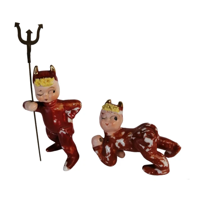 VINTAGE LEFTON LITTLE Boy Red Devil Pixie Set With One Pitch Fork $29. ...