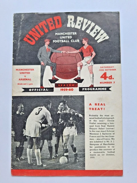 MANCHESTER UNITED V Arsenal Season 1959-60 Football Programme £3.29 ...