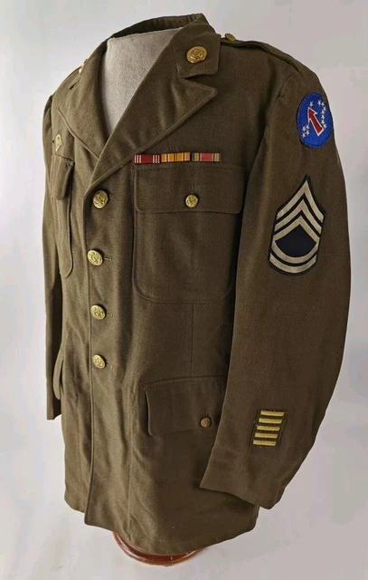 WW2 WWII 1942 US Army Pacific Forces Tech Sergeant 4 Pocket Tunic Size ...