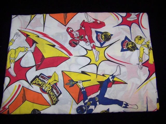 MIGHTY MORPHIN POWER Rangers 1990s flat twin bed sheet TV Series Saban ...