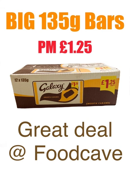 GALAXY SMOOTH CARAMEL Milk Chocolate Bar 12 x 135g Best Before, 11/02/24 £8.99 - PicClick UK
