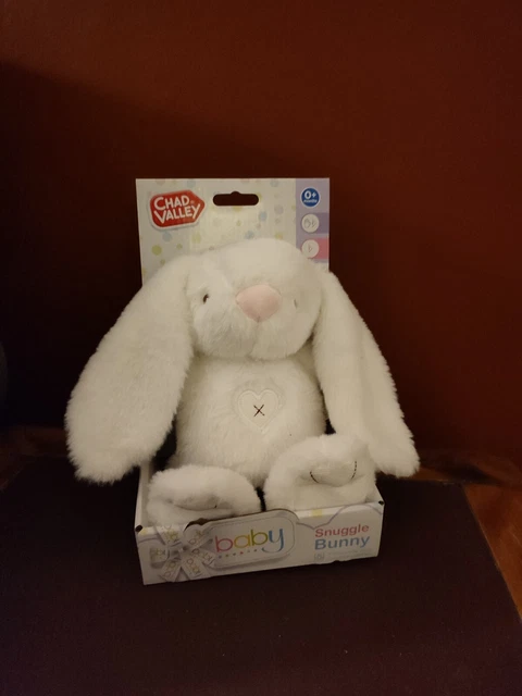 CHAD VALLEY SNUGGLE Bunny Super Soft Plush Cuddly Toy Baby White Rabbit ...