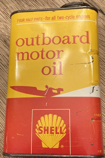VINTAGE SHELL OUTBOARD MOTOR Oil Can $49.95 - PicClick