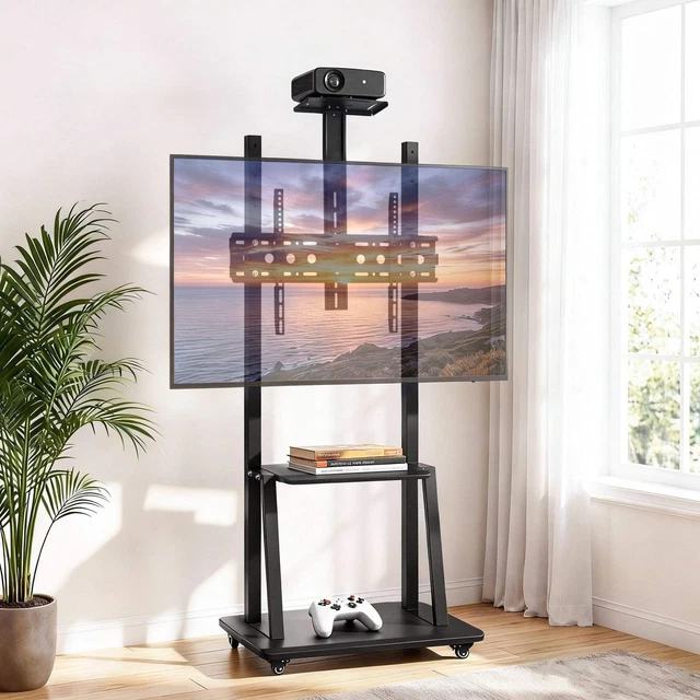 ARTISS MOBILE TV Stand 32-70 Inch Rolling Adjustable Height VESA ...