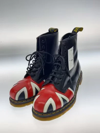 DR. MARTENS 8-EYE Union Jack Lace-Up Boots US Size 7 Black Leather £182 ...