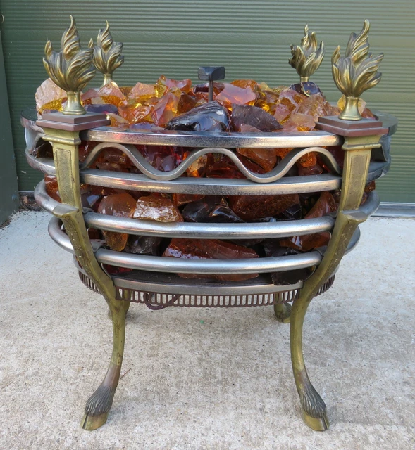 VINTAGE FREE-STANDING ELECTRIC Fire Grate Basket in the Regency Style ...