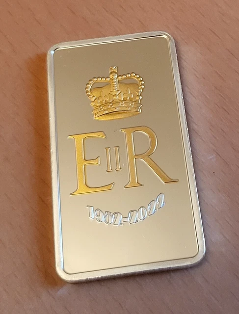 QUEEN ELIZABETH II Gold Silberbarren Crown King Charles III Münze ...